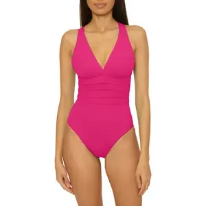 SOLUNA Sun Goddess Pleated One-piece Swimsuit - Hot Pink