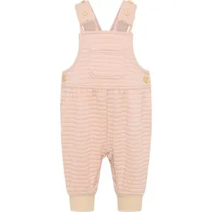 TINY TRIBE Waffle Knit Overalls - Light Pink