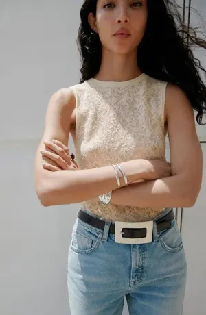 Mango Openwork Knit Sleeveless Top