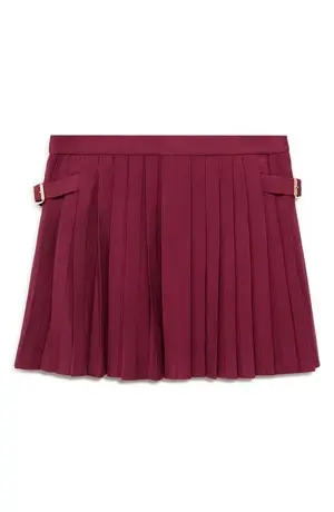 Mango Buckle Pleated Mini Skirt