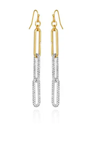 Vince Camuto Interlocking Link Drop Earrings - Two Tone
