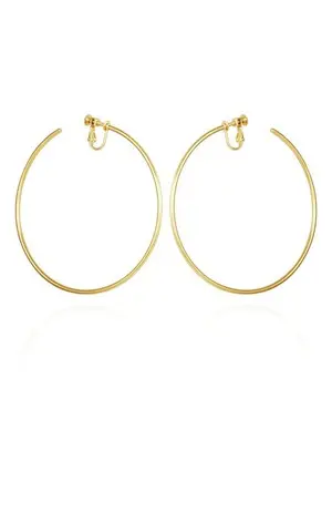 Vince Camuto Clip-on Hoop Earrings - 14k Gold Plated