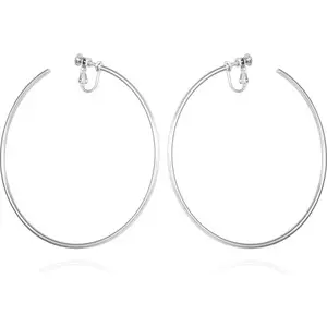 Vince Camuto Clip-on Hoop Earrings - Silver Tone