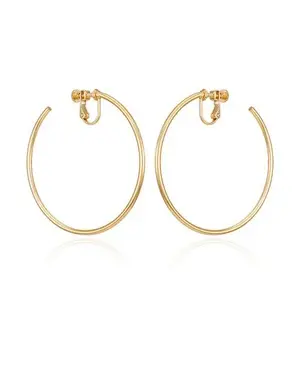 Vince Camuto Medium Clip-on Hoop Earrings - 14k Gold Plated