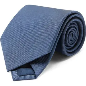 Mango Silk-Blend Twill Tie Sky Blue