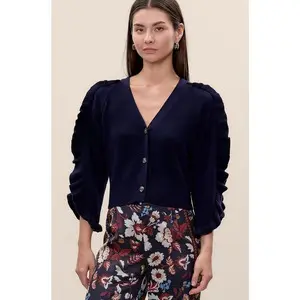 Rebecca Taylor Kaia Knit Cardigan - Navy