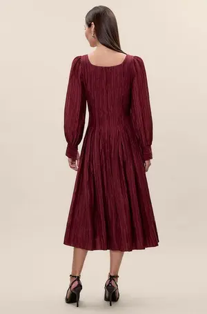 Rebecca Taylor Olivia Mid-calf Length Dress - Sangria