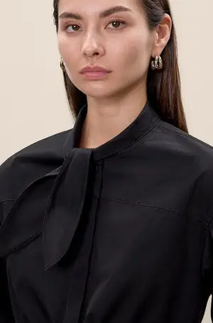 Rebecca Taylor Elspeth Twill Midi Dress - Black