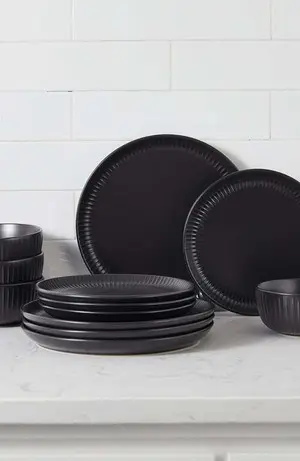 STONE + LAIN Logan Stoneware 24-piece Dinnerware Set