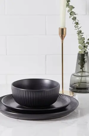 STONE + LAIN Logan Stoneware 24-piece Dinnerware Set
