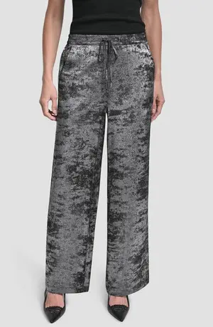 Dkny Wide-leg Liquid Velvet Pants