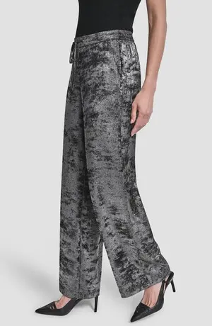 Dkny Wide-leg Liquid Velvet Pants