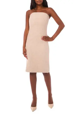 1.State Strapless Herringbone Column Dress