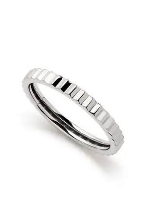 ANA LUISA Solid White Gold Slim Nova Ring - Silver