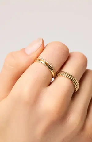 ANA LUISA Slim Band Ring - Gold
