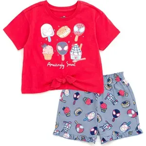 MARVEL Spider-man T-shirt & Chambray Shorts Set - Red