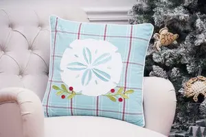 C&F HOME Plaid Sand Dollar Christmas Throw Pillow
