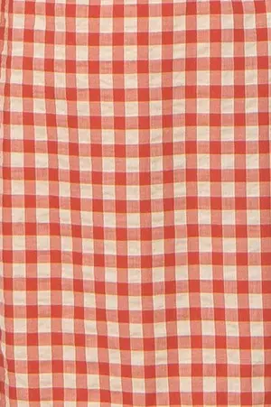 PINKBLUSH Gingham Smocked Midi Dress - Rust