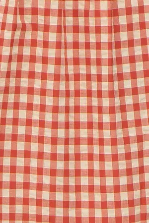 PINKBLUSH Gingham Smocked Midi Dress - Rust