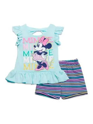 Disney Minnie Mouse Tank Top & French Terry Shorts Set - Blue