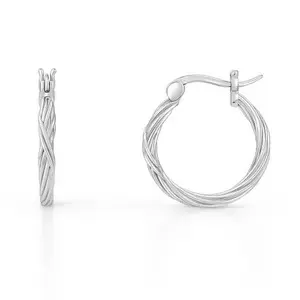 DONATELLO GIAN Sterling Braided Hoop Earrings - Silver