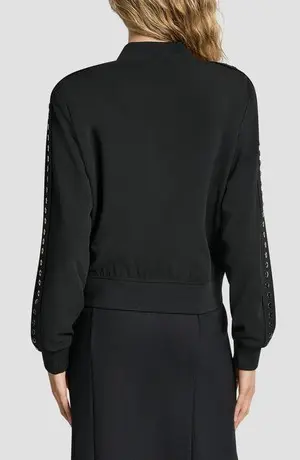 Dkny Grommet-trim Scuba Crepe Bomber Jacket
