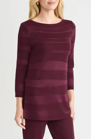 Misook Tonal Stripe Tunic