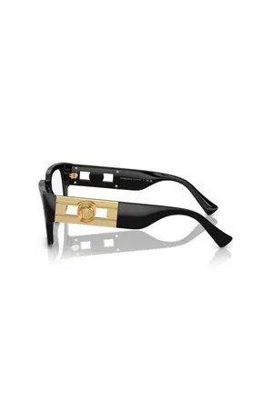 Versace 55mm Square Optical Glasses - Black/gold