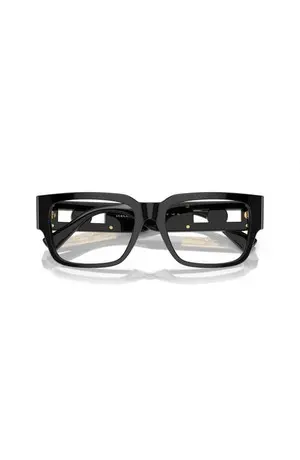 Versace 55mm Square Optical Glasses - Black/gold