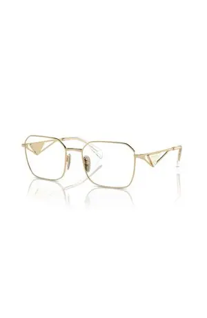Prada 55mm Irregular Optical Glasses Gold