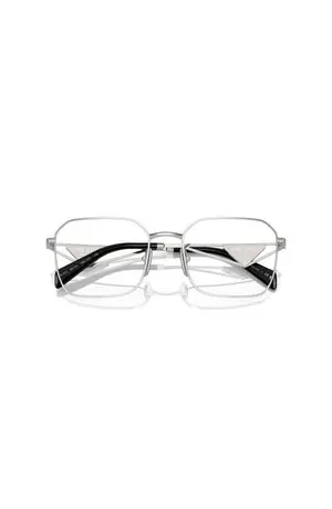 Prada 55mm Irregular Optical Glasses - Silver