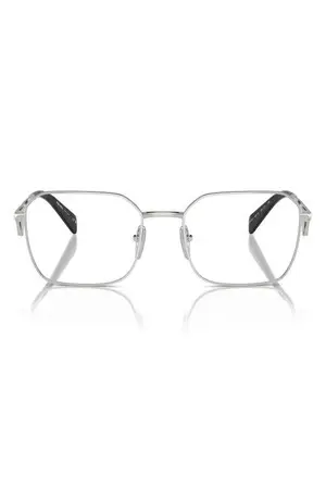 Prada 55mm Irregular Optical Glasses - Silver