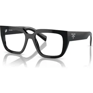 Prada 52mm Irregular Optical Glasses - Black