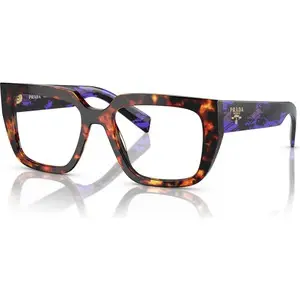 Prada 52mm Irregular Optical Glasses - Brown Purple