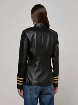 L'Agence Kenzie Leather Blazer