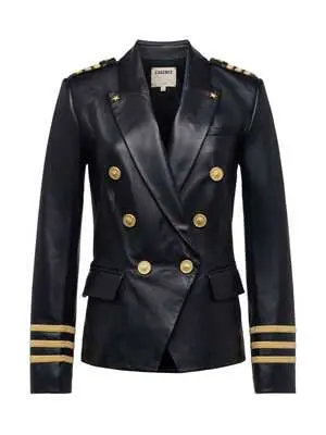L'Agence Kenzie Leather Blazer