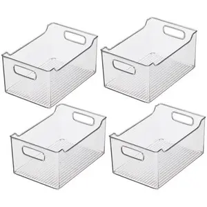 MDESIGN Plastic Food Storage Organizer Bin For Home And Kitchen4 Pack - Clear