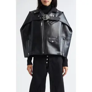 Junya Watanabe Faux Leather Biker Jacket - Black