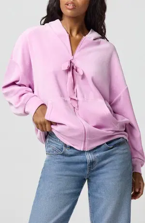 FLORENCE BY MILLS Velour Bow Hoodie - Mauve Mist