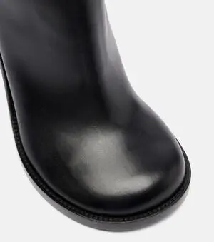 Dries Van Noten 95 Leather Wedge Knee-high Boots