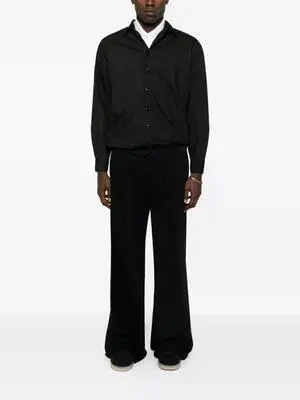 LES HOMMES Button-down Elasticated-hem Shirt