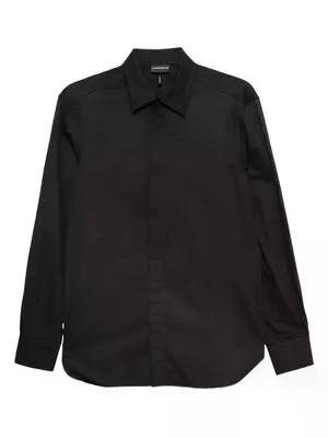 Emporio Armani Cotton Long-sleeve Shirt - Black