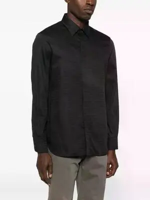Emporio Armani Cotton Long-sleeve Shirt - Black