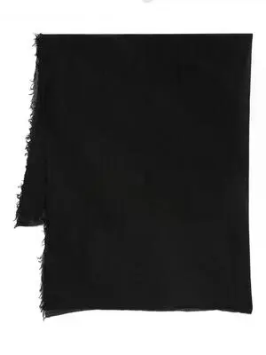 CENERE GB Frayed-edge Scarf - Black