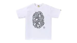 A BATHING APE Japanese Cloud Camo Label Tee Shirt - White