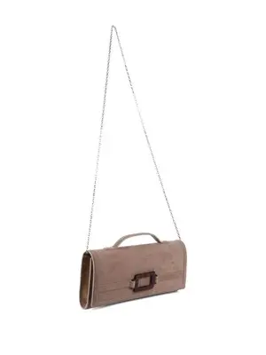 ROGER VIVIER Belle Vivier Leather Clutch - Brown
