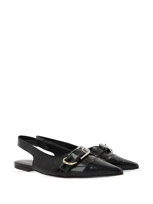 Givenchy Voyou Leather Slingback Ballerinas - Black