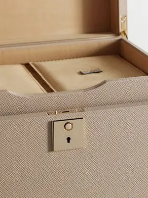 Smythson Deluxe Panama Textured-leather Jewelry Box - Neutrals