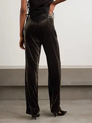 Le Kasha San Polo Velvet Wide-leg Pants