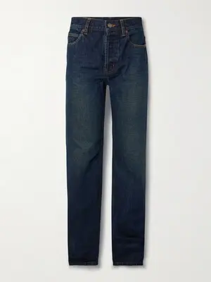 Saint Laurent Nico Mid-rise Straight-leg Jeans - Blue